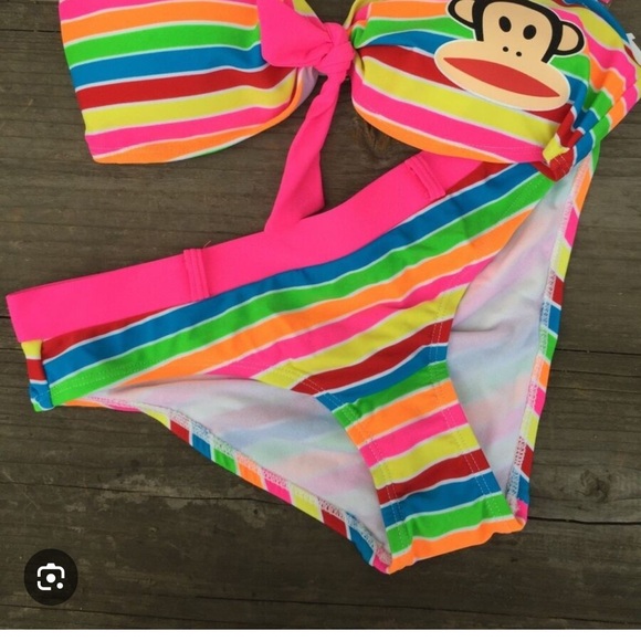 Paul Frank | Swim | Paul Franks Colorful Striped Bikini With Monkey ...